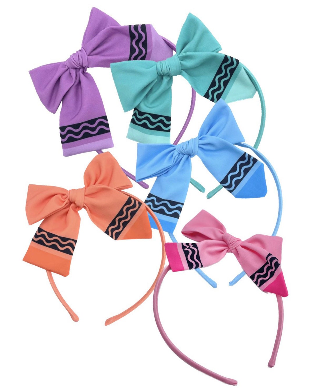 Girls Back to School Headband, Crayon Headband, Crayon Bows, Back to ...