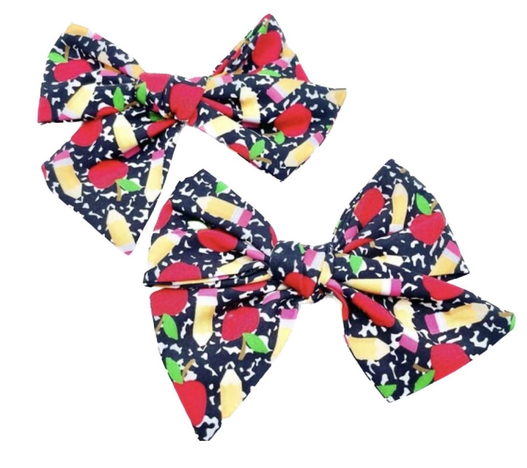 Girls Back to School Hair Bows, Back to School Outfit, Back to School ...