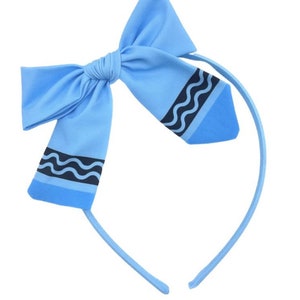 Girls Back to School Headband, Crayon Headband, Crayon Bows, Back to ...