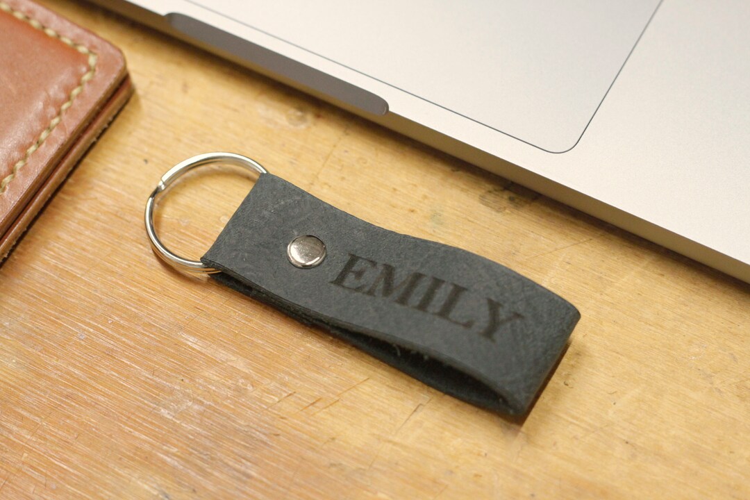 Personalized Leather Keychain / Leather Key Fob / Anniversary Gift ...