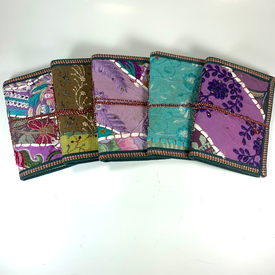 Sari Journals, 5x7 Recycled Silk, Handmade Journals, Recycled Paper ...