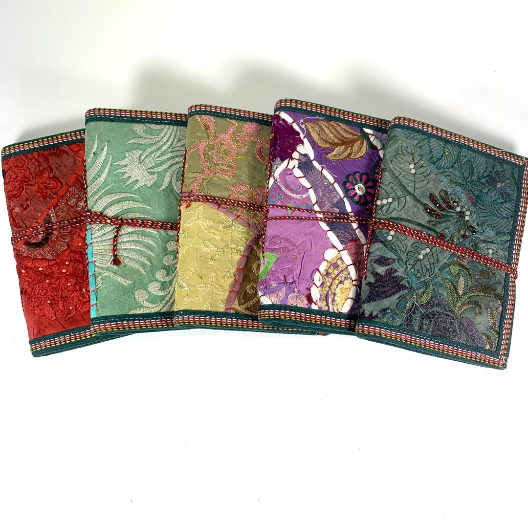 Sari Journals, 5x7 Recycled Silk, Handmade Journals, Recycled Paper ...