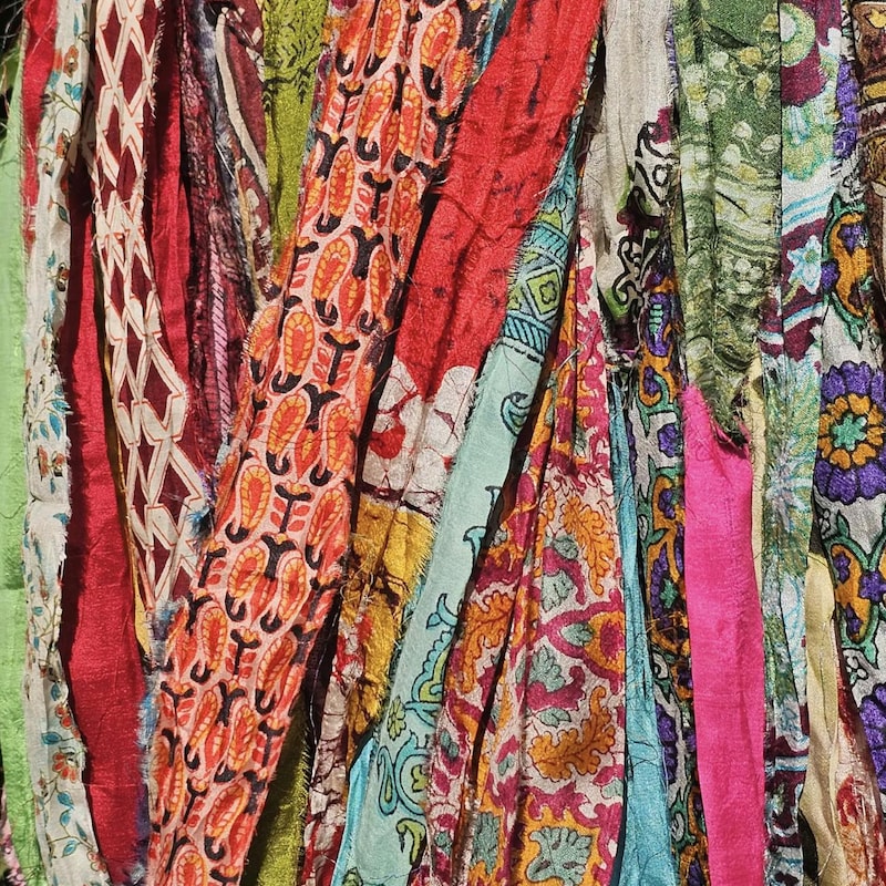 Scrap Pieces of Sari Silk - Etsy