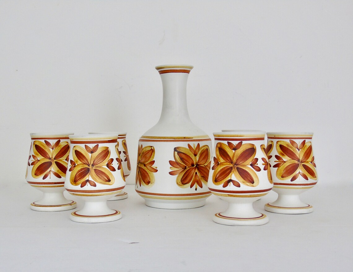 Mid Century Cinque Ports Pottery the Monastery Rye Hand Painted Carafe ...