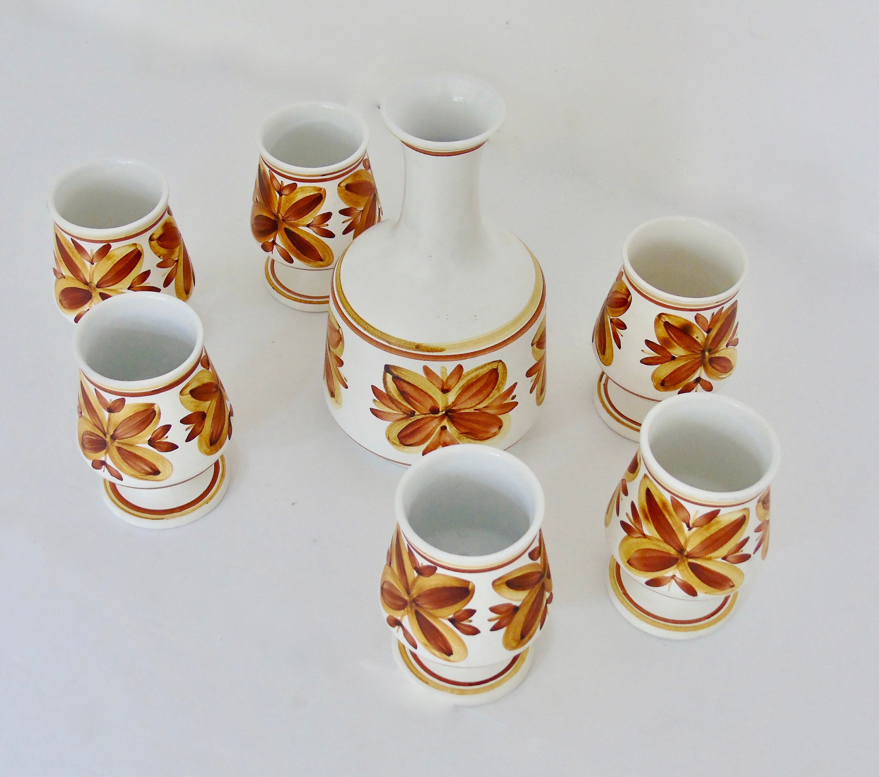 Mid Century Cinque Ports Pottery the Monastery Rye Hand Painted Carafe ...