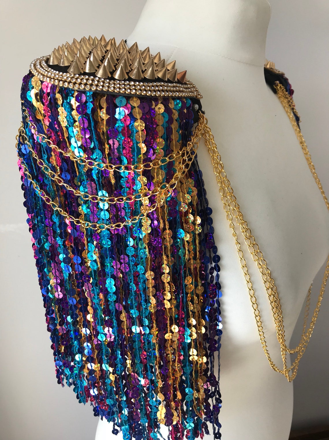 Multicoloured Sequin Tassel Festival Epaulettes Tassel Etsy Uk
