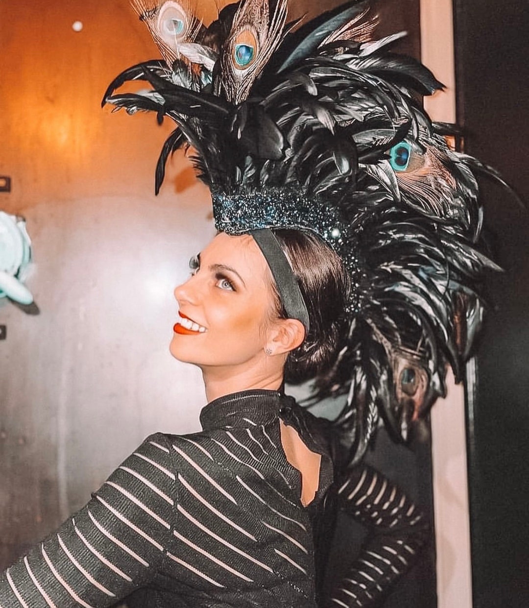 Unisex All Black Feather Mohawk - Etsy