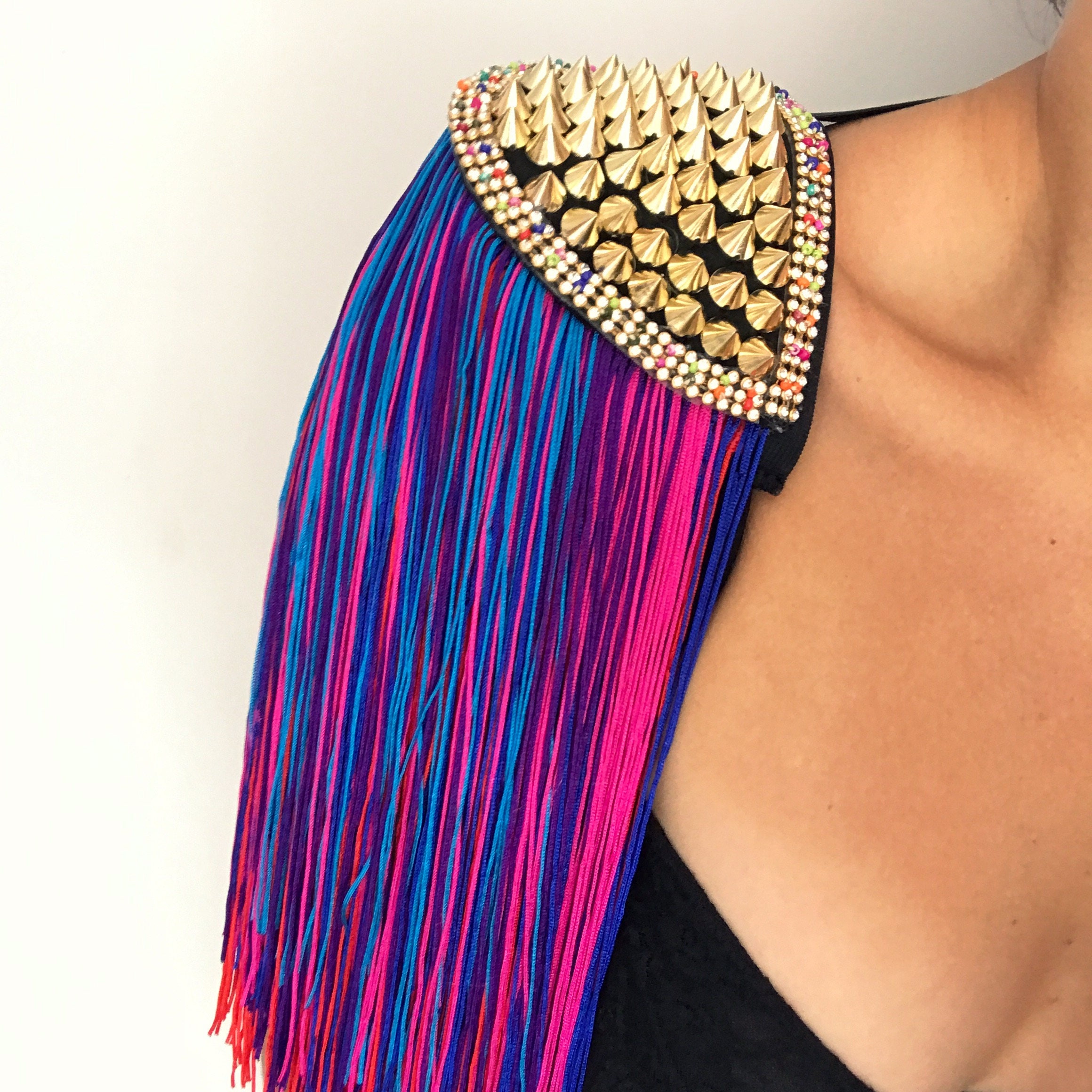 Studded Tassel Festival Tassel Epaulettes Tassel Shoulder | Etsy