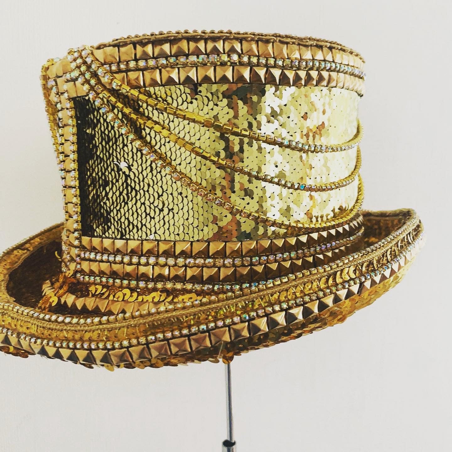 Gold Embellished Studded Top Hat Gold Top Hat Festival Top - Etsy