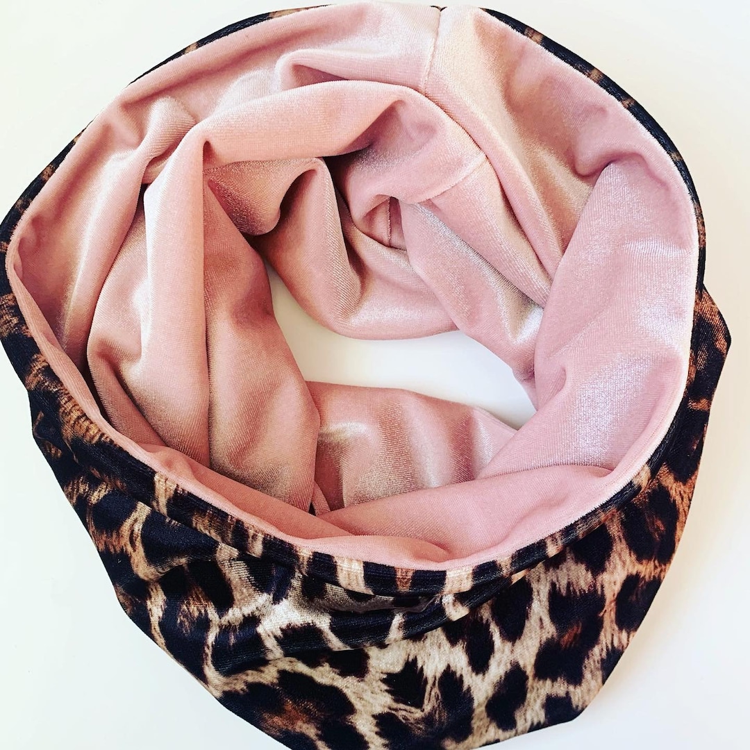 Leopard Print Snood With Soft Velvet Snood, Winter Warmer, Luxury Snood ...