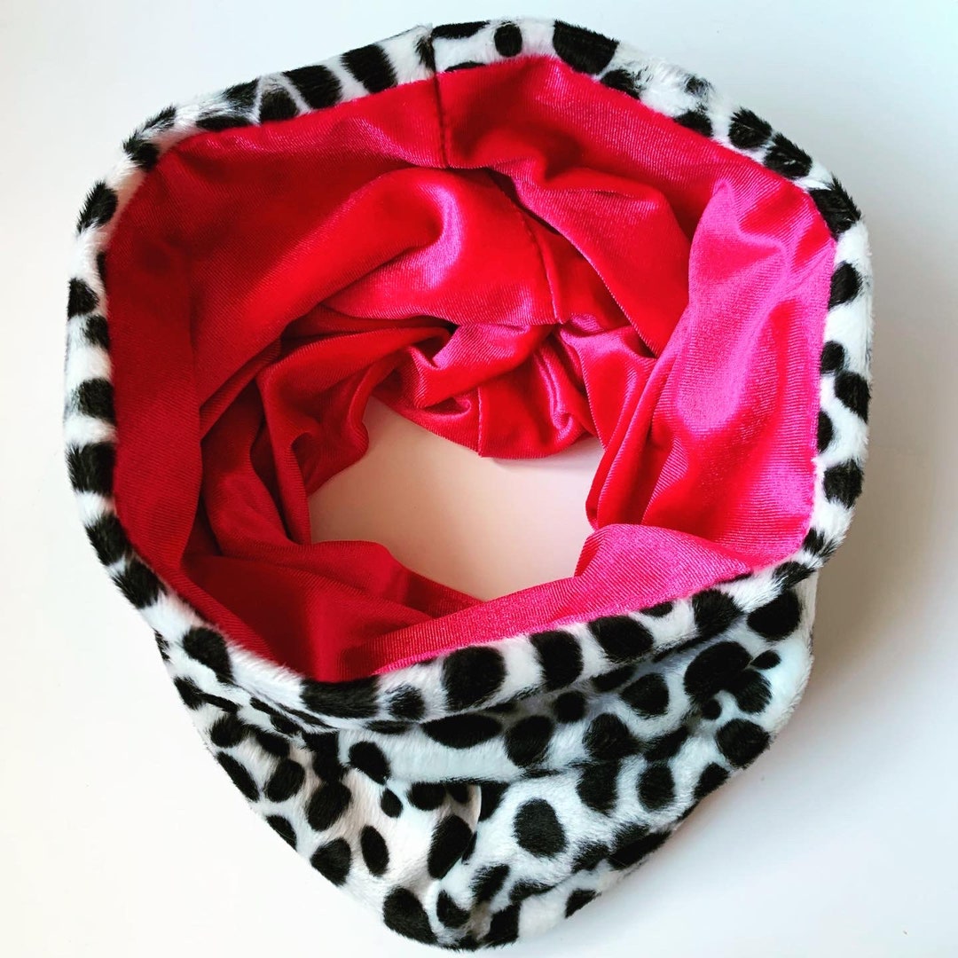 Dalmation Print Faux Fur Snood With Soft Velvet Snood, Winter Warmer, Velvet Snood, Faux Fur ...