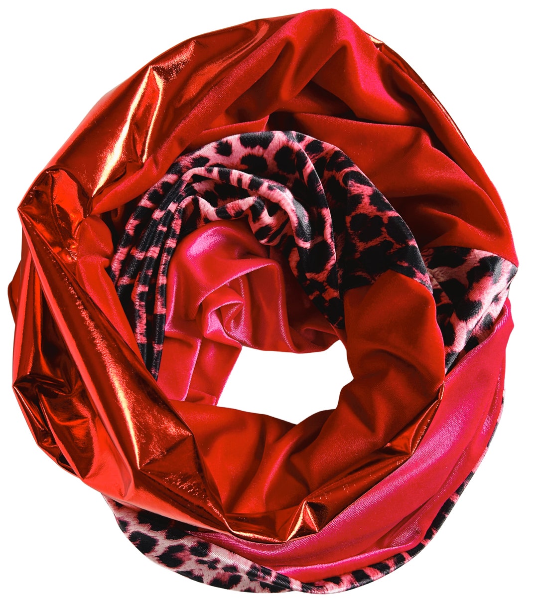 Super Sized Snood Red & Cerise Metallic Combination, Infinity Scarf ...