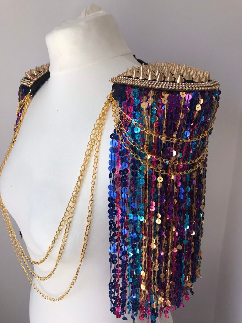Multicoloured Sequin Tassel Festival Epaulettes Tassel Etsy Uk