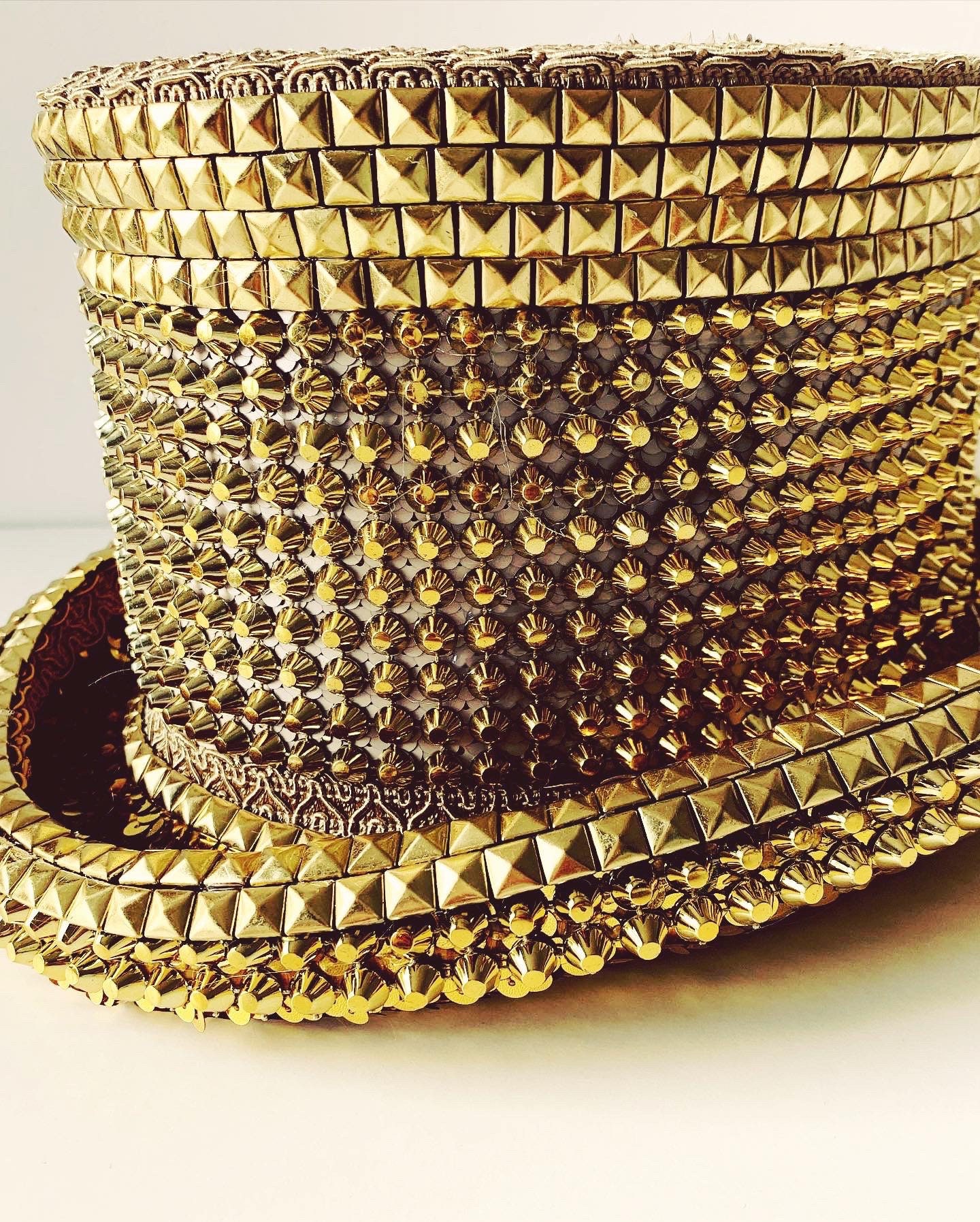Gold Studded Top Hat Gold Top Hat Festival Top Hat Unisex | Etsy