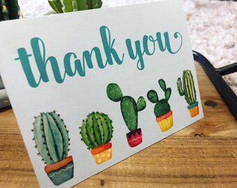 Cactus Thank You Cards - Etsy