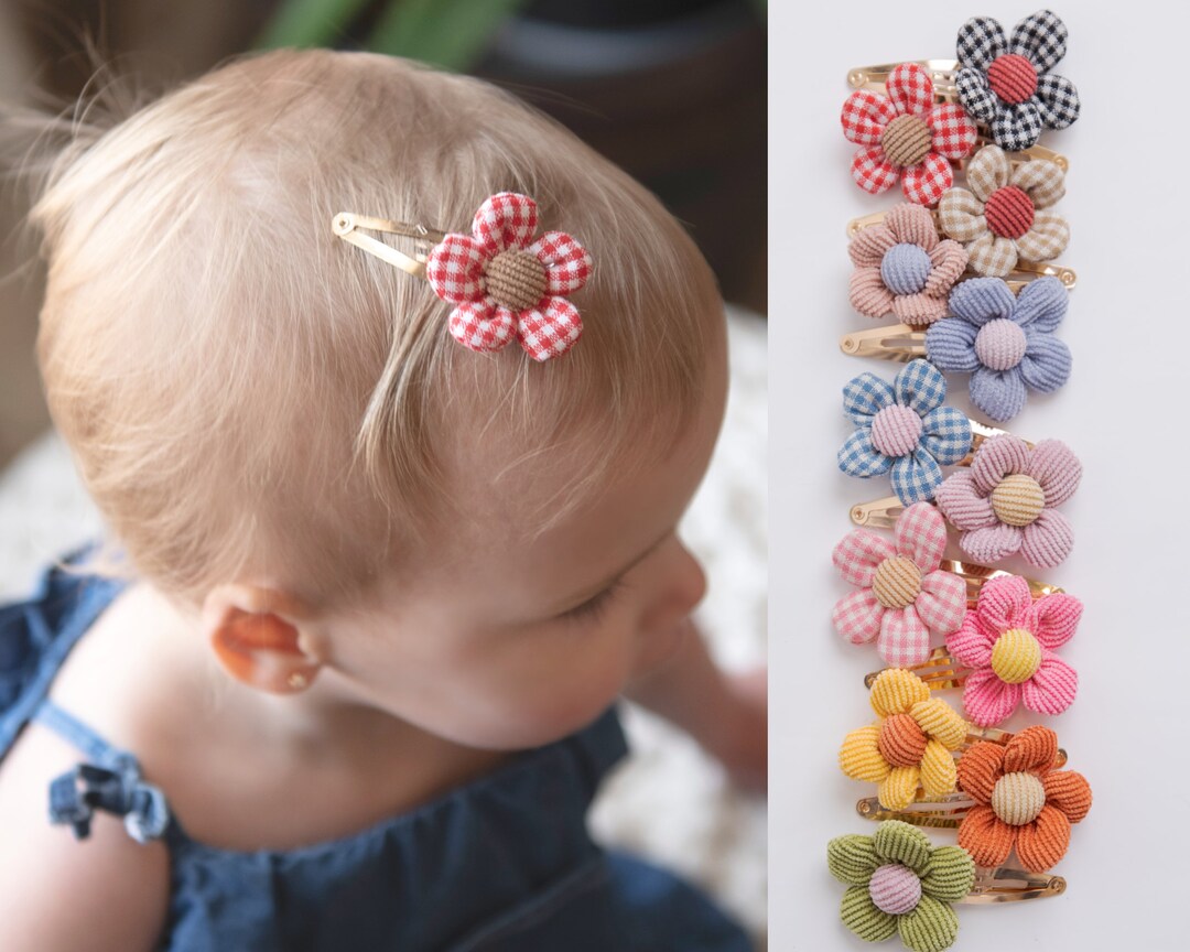 PUFF FLOWER Hair Clip, Baby Hair Clip, Baby Snap Clip, Hair Clips for ...