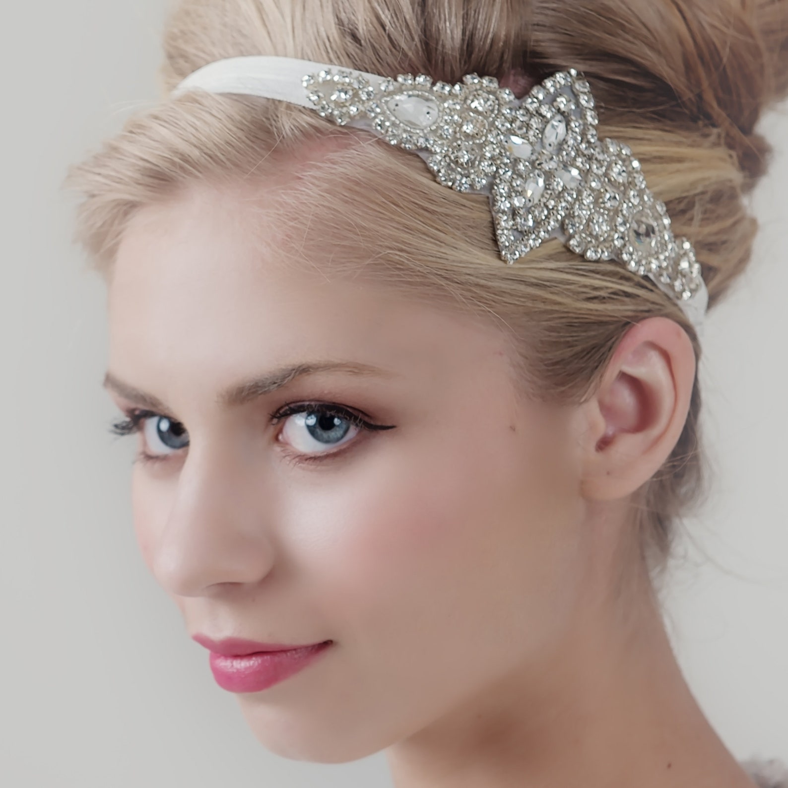 CRYSTAL Headband Rhinestone Headband Bling Headband Flower - Etsy