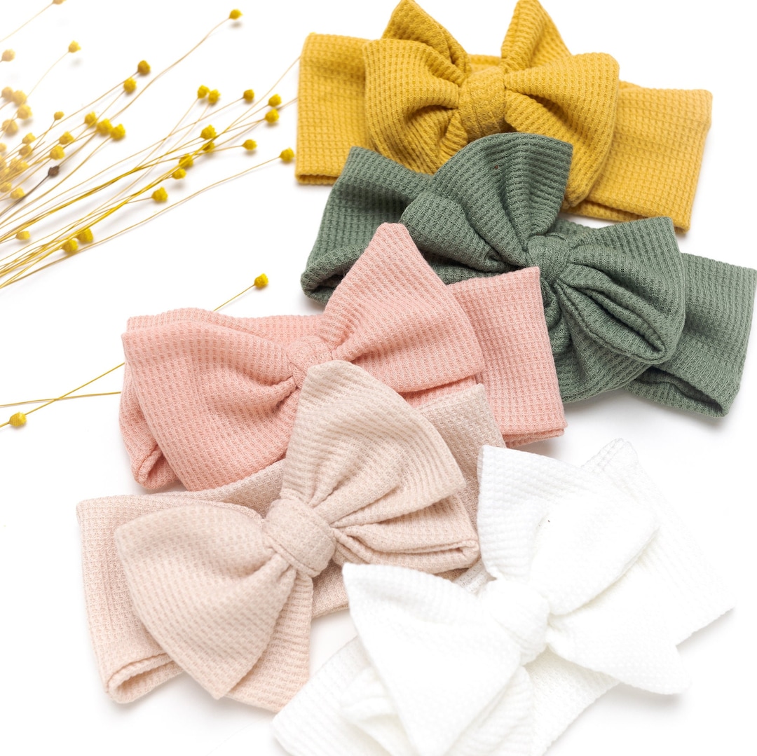 Big Bow Baby Headbands, Baby Girl Hair Bows, Baby Turban, Oversized Bow ...