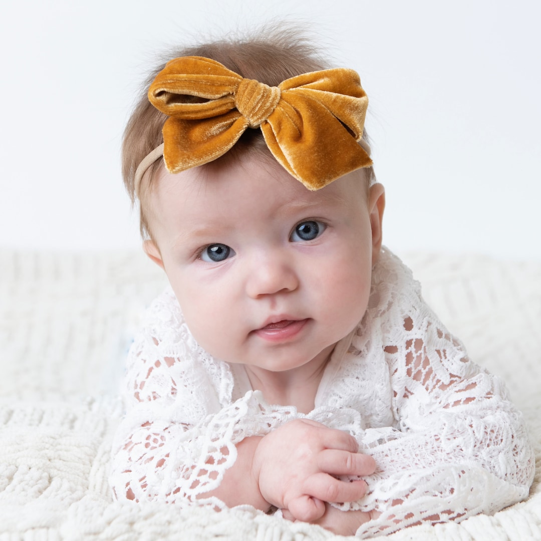 Baby Headband, Velvet Hair Bows, Christmas Hair Bows, Baby Girl Hair ...