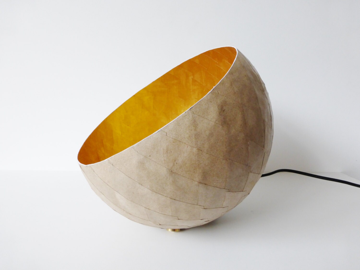 METEOR LUMINAIRE Laying Lamp Kraft and Gold Recycled Kraft - Etsy