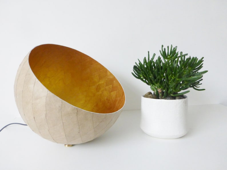 METEOR LUMINAIRE Laying Lamp Kraft and Gold Recycled Kraft - Etsy