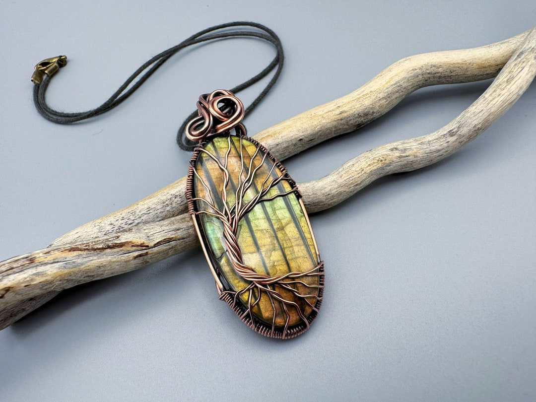 Labradorite Tree of Life Pendant Necklace Copper Wire Wrapped ...