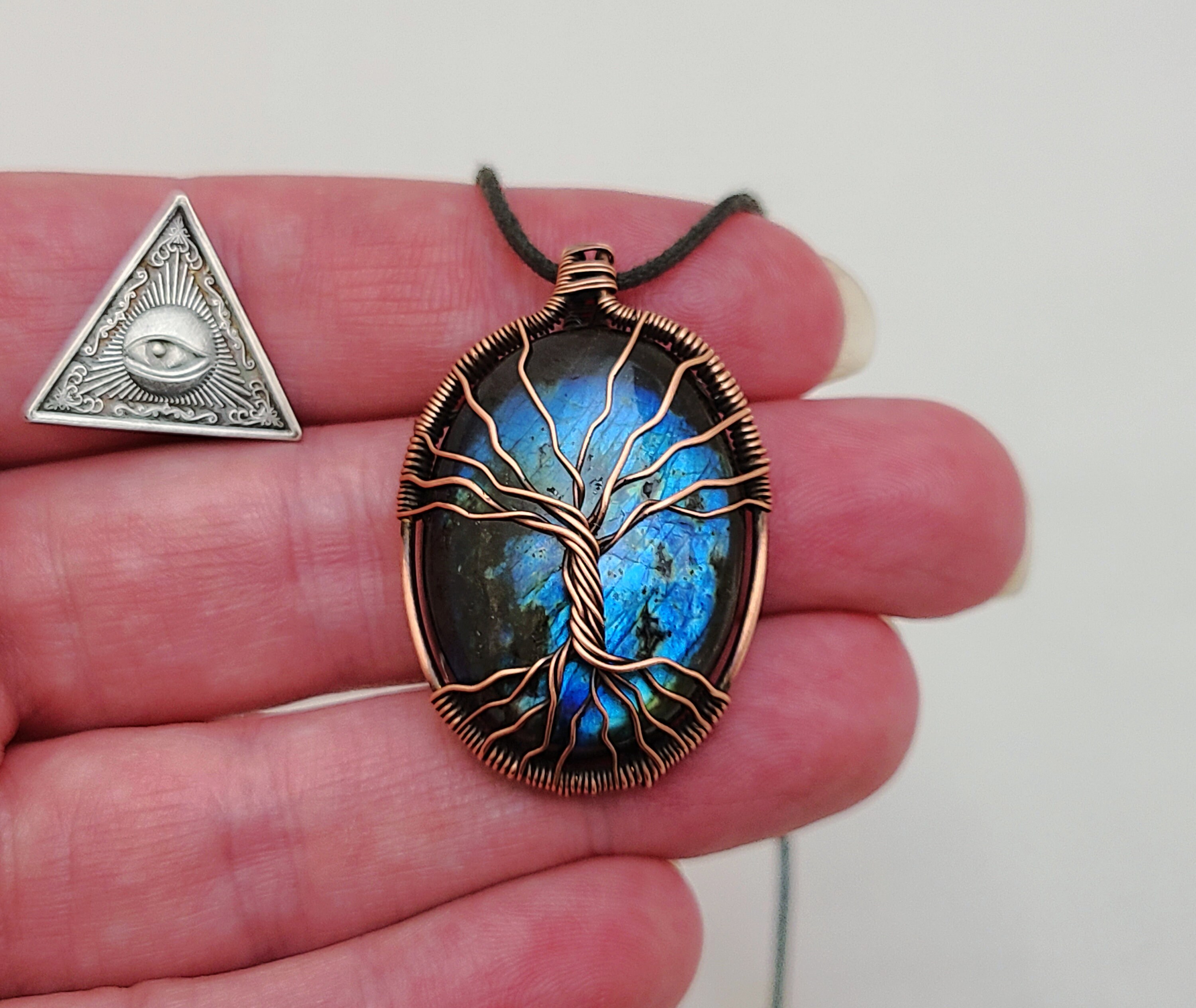 Tree of Life Pendant Labradorite Copper Wire Wrap Necklace Gemstone ...