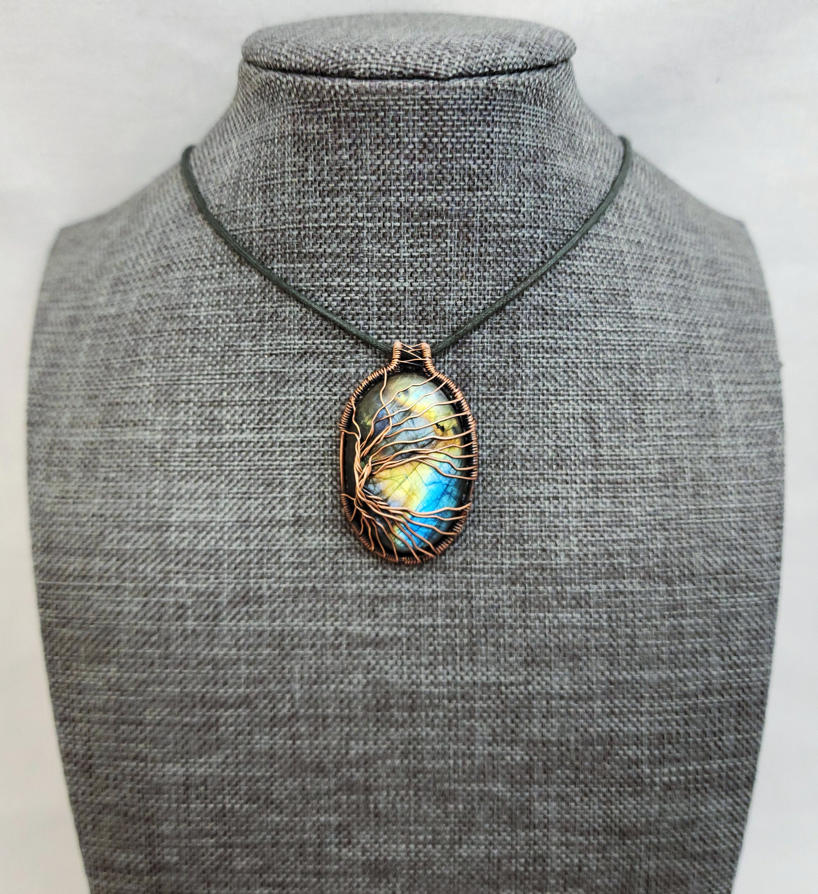 Labradorite Tree of Life Pendant Necklace Copper Wire Wrapped Crystal ...