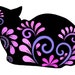 Floral Cat Silhouette SVG, Cat Loaf SVG, Cat Clipart, Cat SVG, Digital ...
