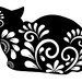 Floral Cat Silhouette SVG, Cat Loaf SVG, Cat Clipart, Cat SVG, Digital ...