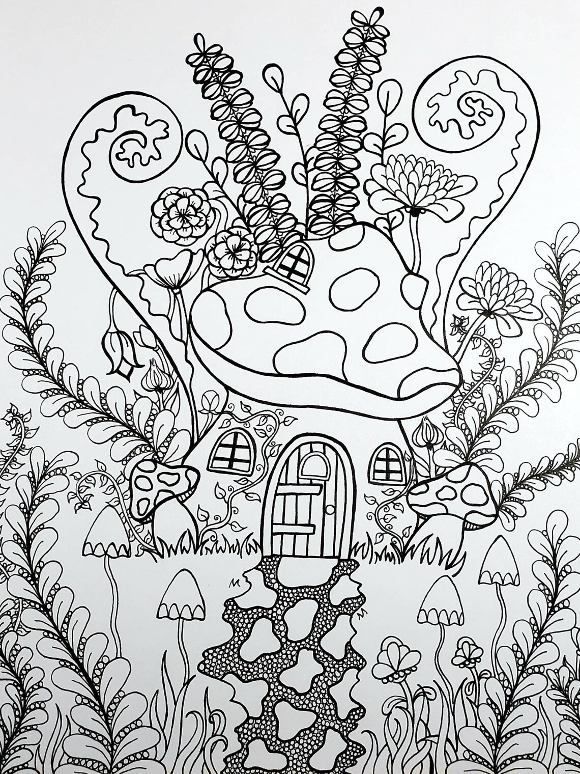 Fairy House Printable Coloring Page Fairy Coloring Page - Etsy