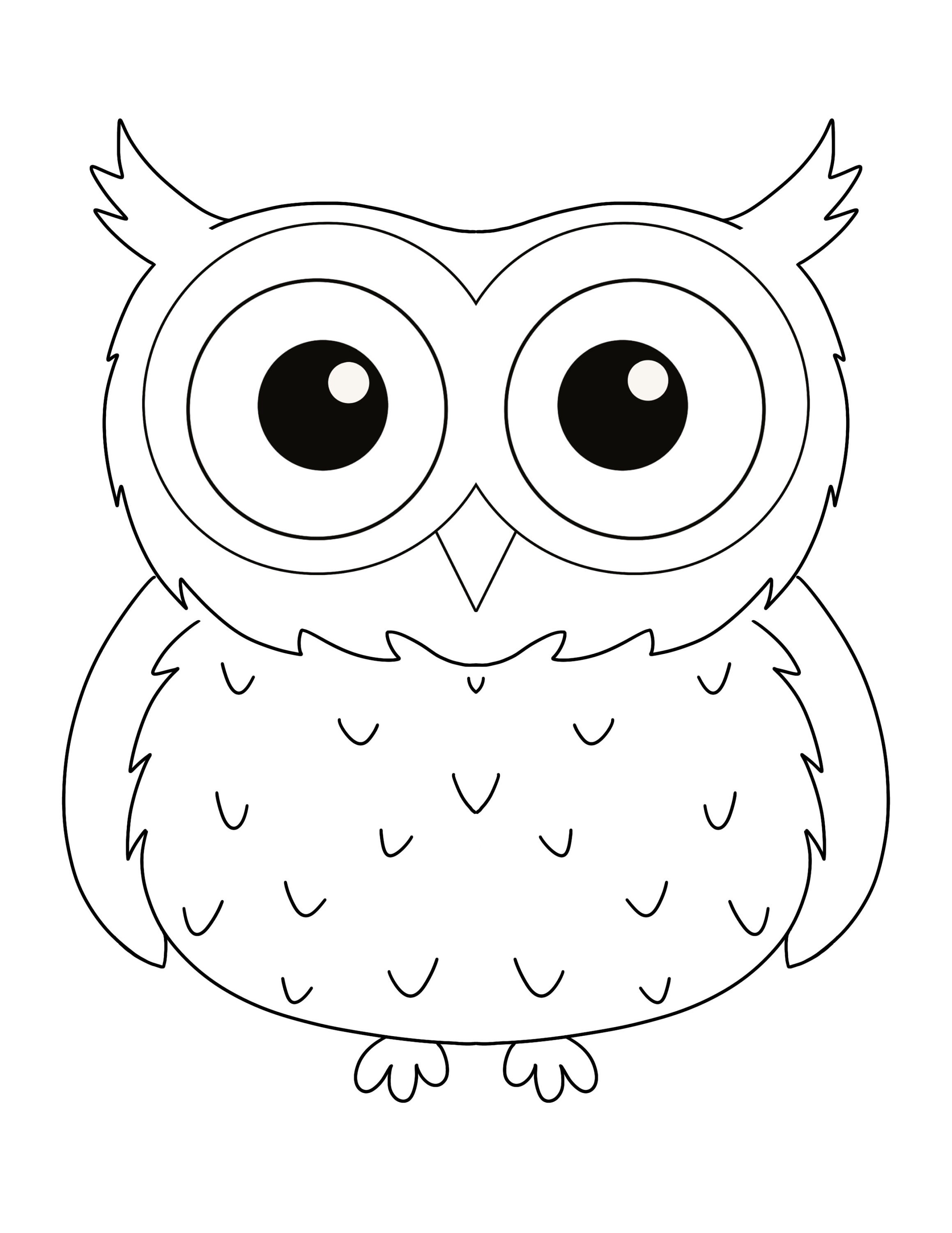 Cute Owl Coloring Page for Kids Digital Download Full Page - Etsy