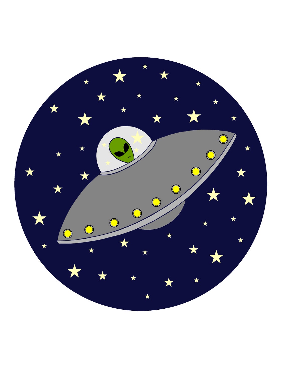 UFO SVG Alien Clipart Alien SVG Digital Download - Etsy
