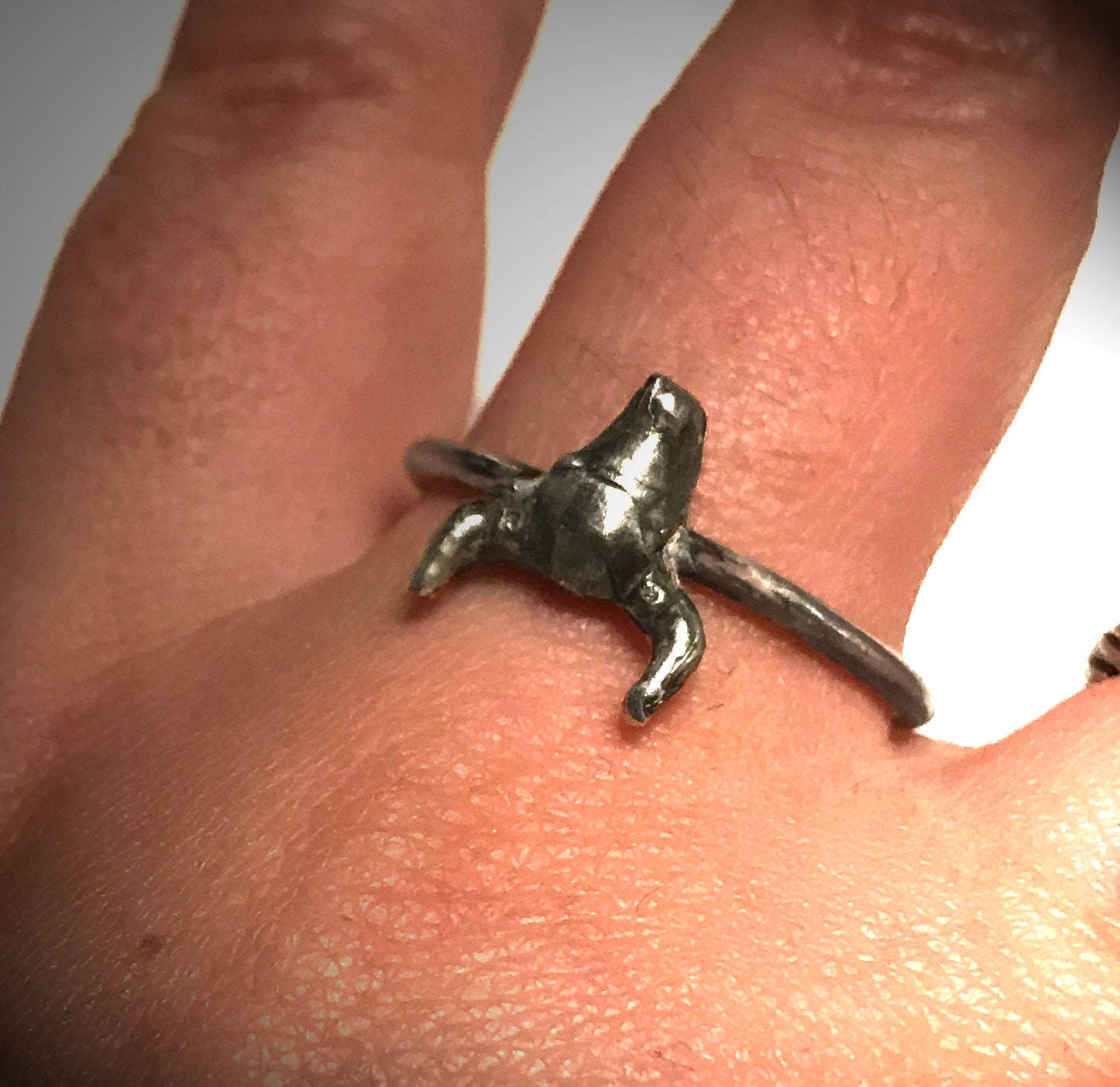 Sterling Silver Mini Cow Skull Ring Stackable Cute Animal - Etsy UK