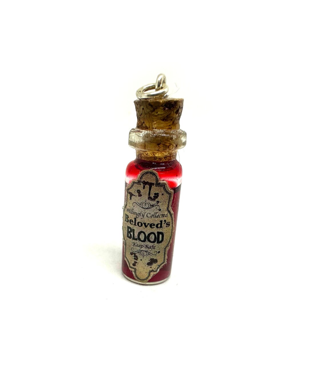 Glass Bottle Beloved's Blood Pendant, Red Liquid Gothic Death Loved One ...