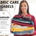 PRINTABLE Fabric Care Labels Tags Wash Dry Instructions for Handmade ...
