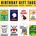 PRINTABLE Sports Fans Birthday Gift Tags Party Tags, Sports Enthusiast ...