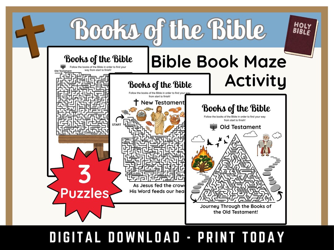 Books of the Bible Mazes: Old & New Testament Activity (digital ...