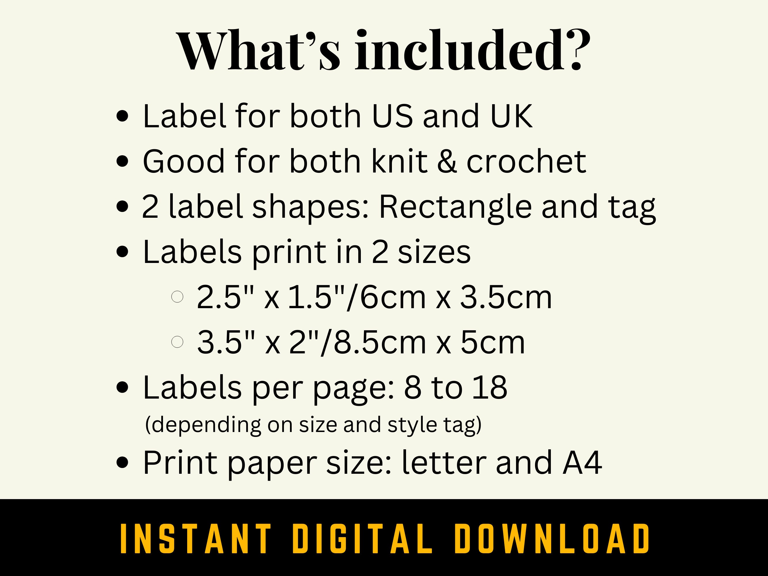 PRINTABLE Knitting Swatch Label - Record Gauge Notes, Attach to Knit ...