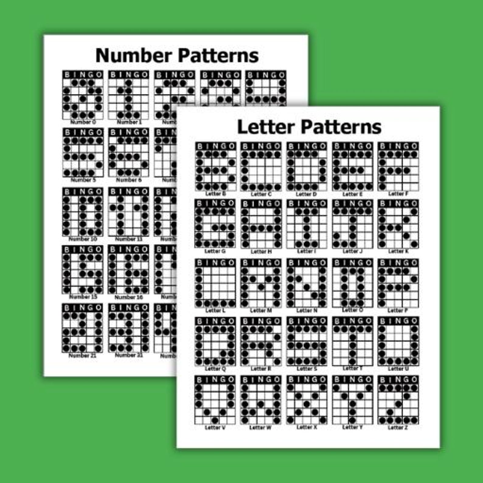 250 BINGO Patterns, 25 Game Patterns per Page | Regular, Traditional ...