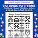 272 Bingo Game Patterns: Letters, Numbers, Shapes, 16 per Page (digital ...