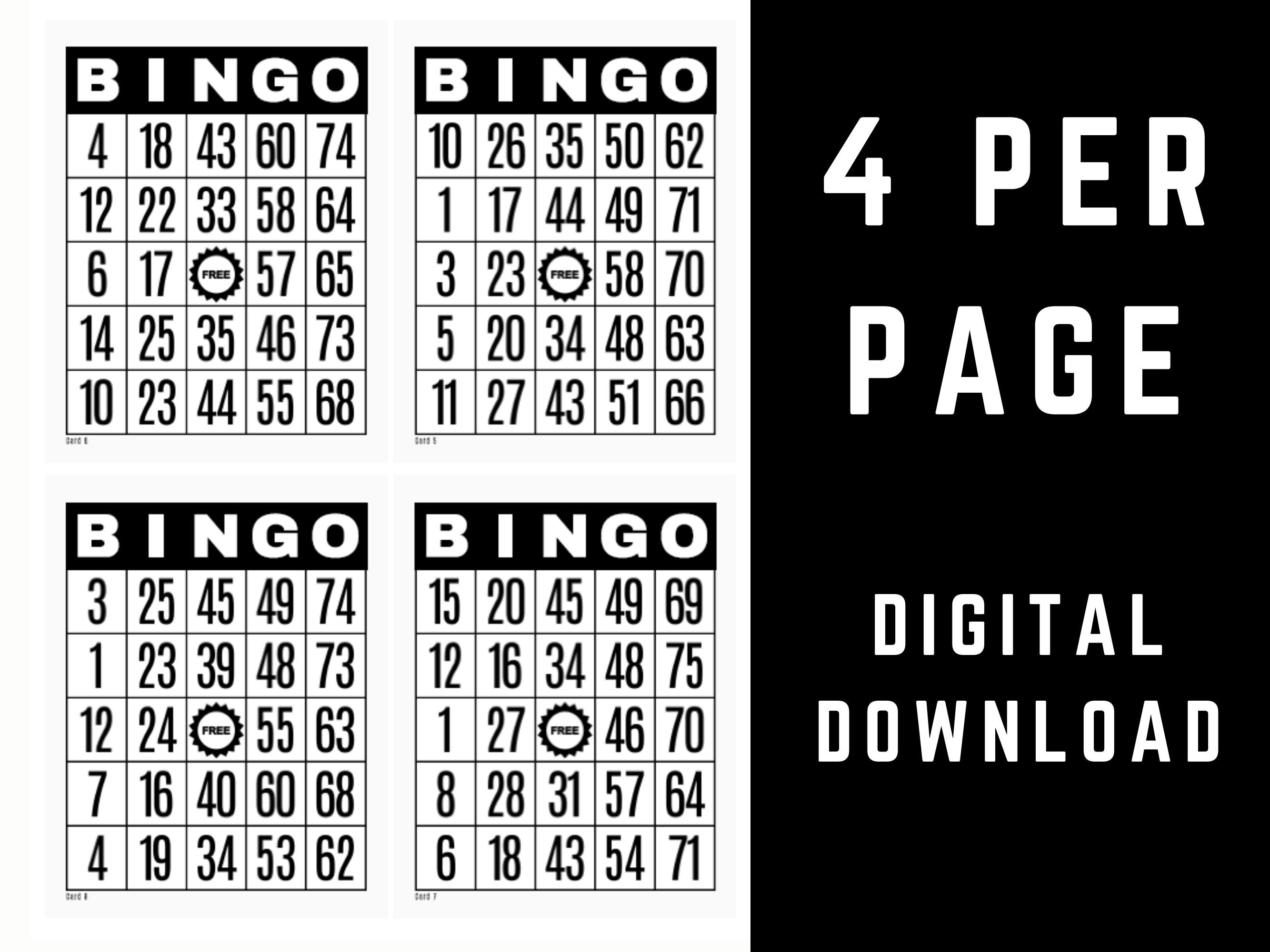 500 Jumbo Printable Bingo Cards: Standard 75 Call Bingo (digital ...