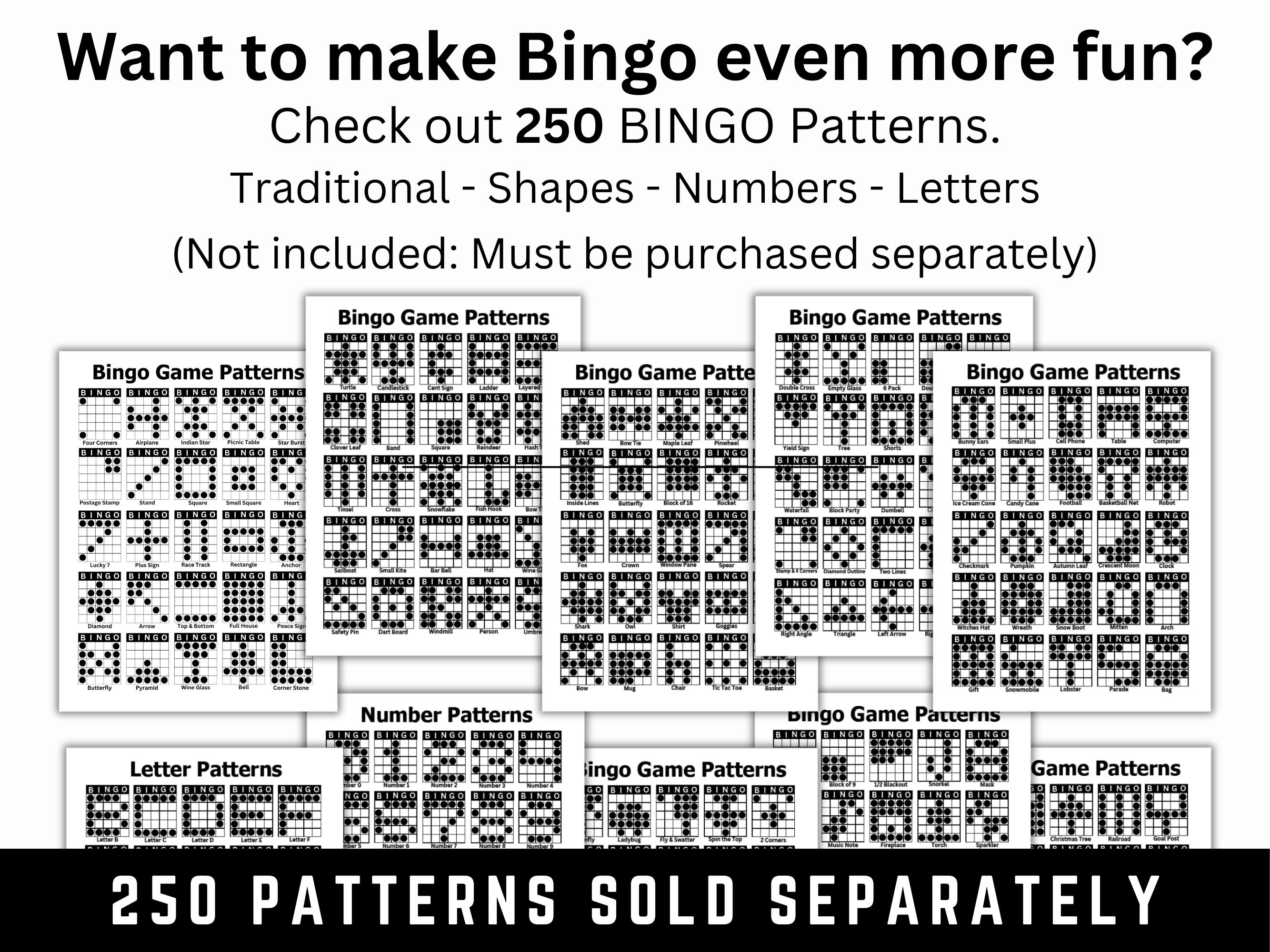 500 Jumbo Printable Bingo Cards: Standard 75 Call Bingo (digital ...