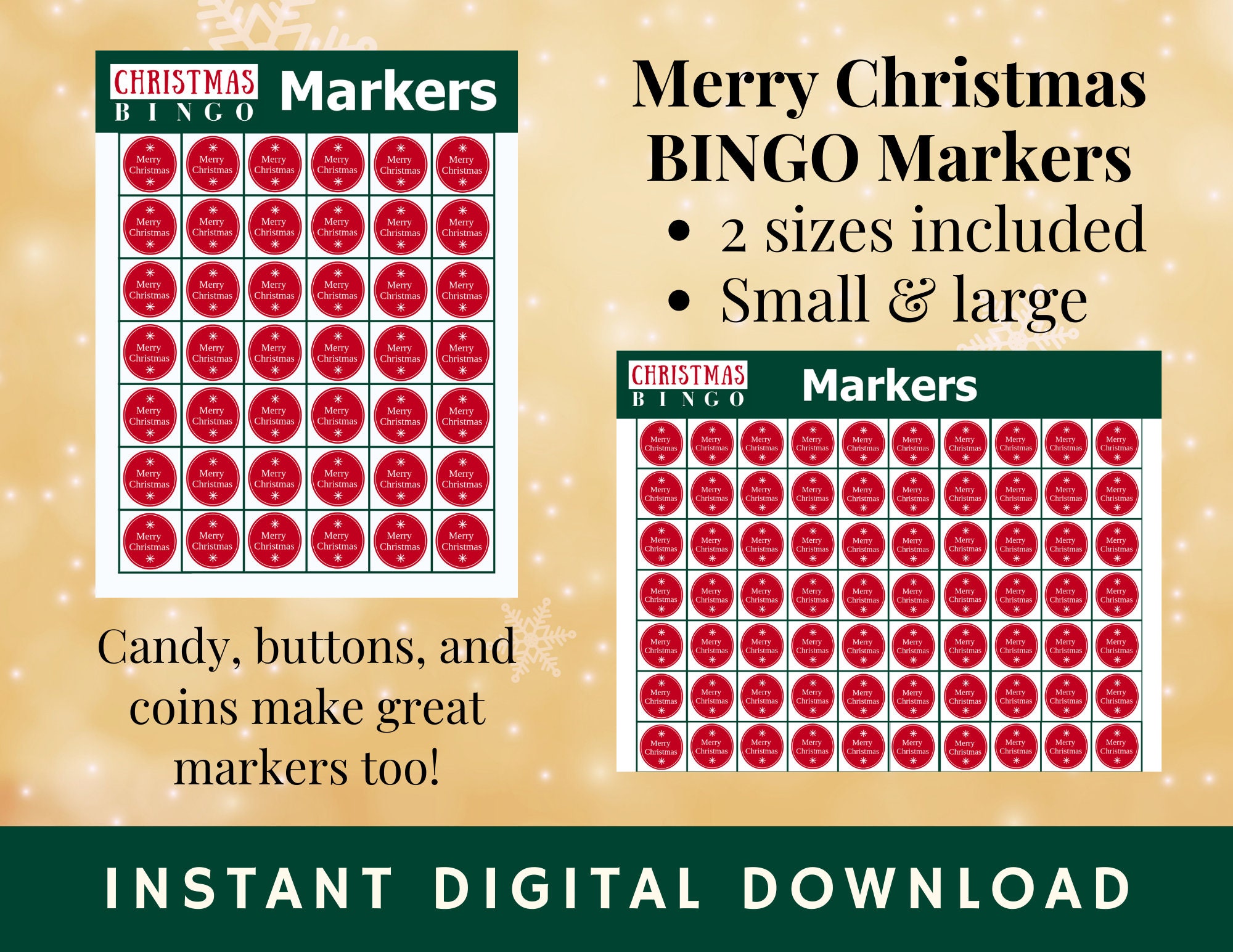 Christmas BINGO, 50 Holiday Bingo Cards for Kids, Teens or Adults ...