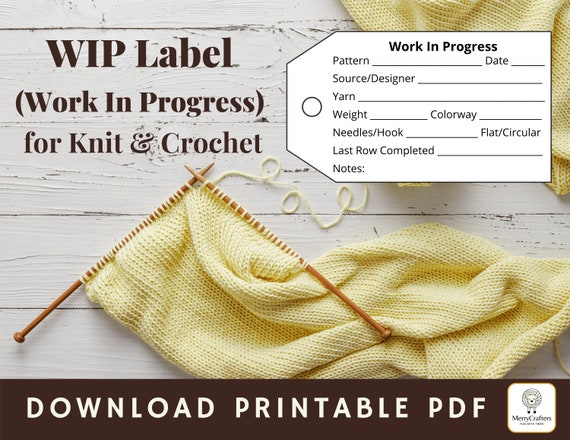 PRINTABLE WIP work in Progress Labels Pattern Notes - Etsy
