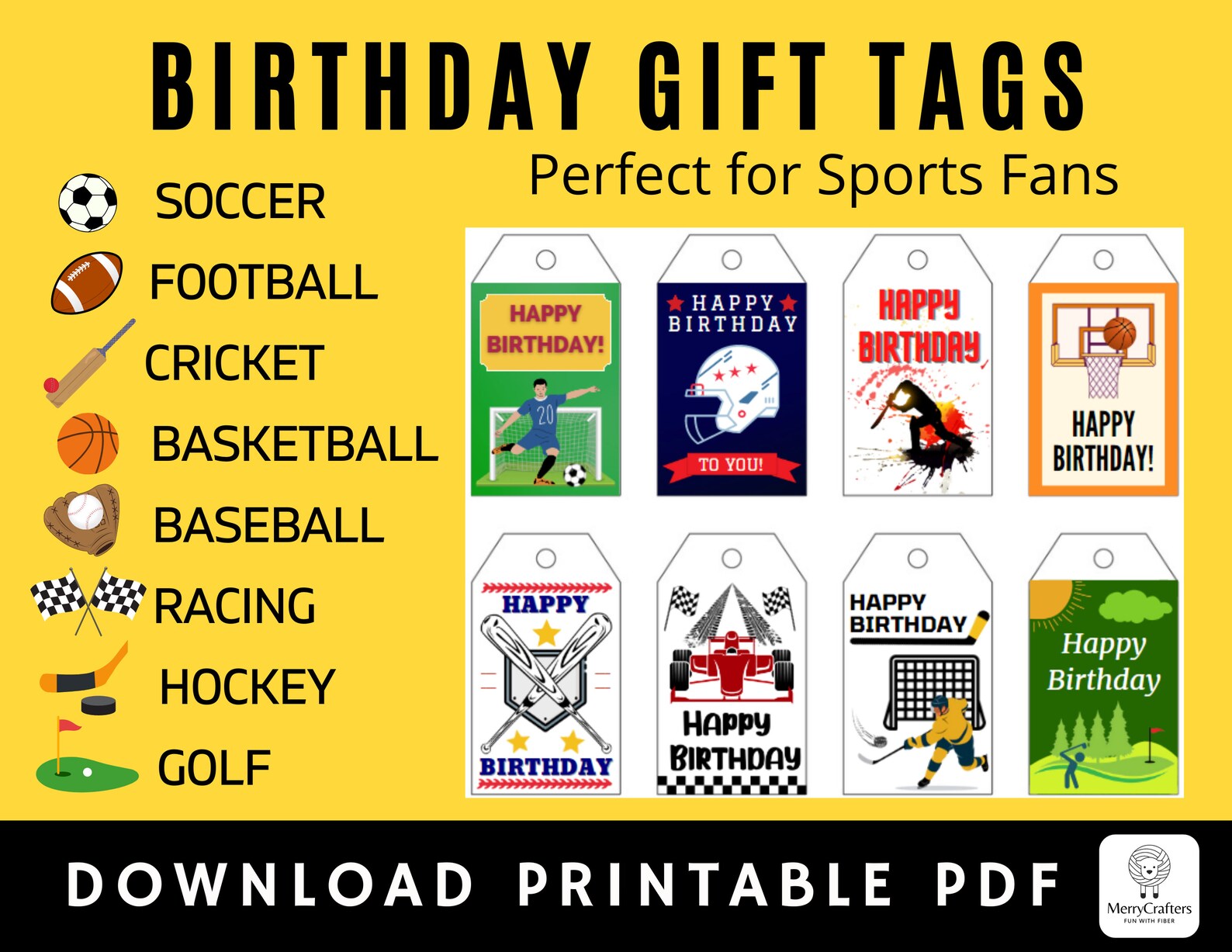 PRINTABLE Sports Fans Birthday Gift Tags Party Tags Sports - Etsy