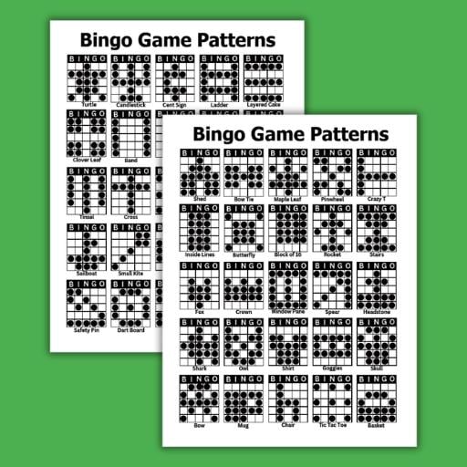 250 Bingo Game Patterns: Letters, Numbers, Shapes, 25 per Page (digital ...