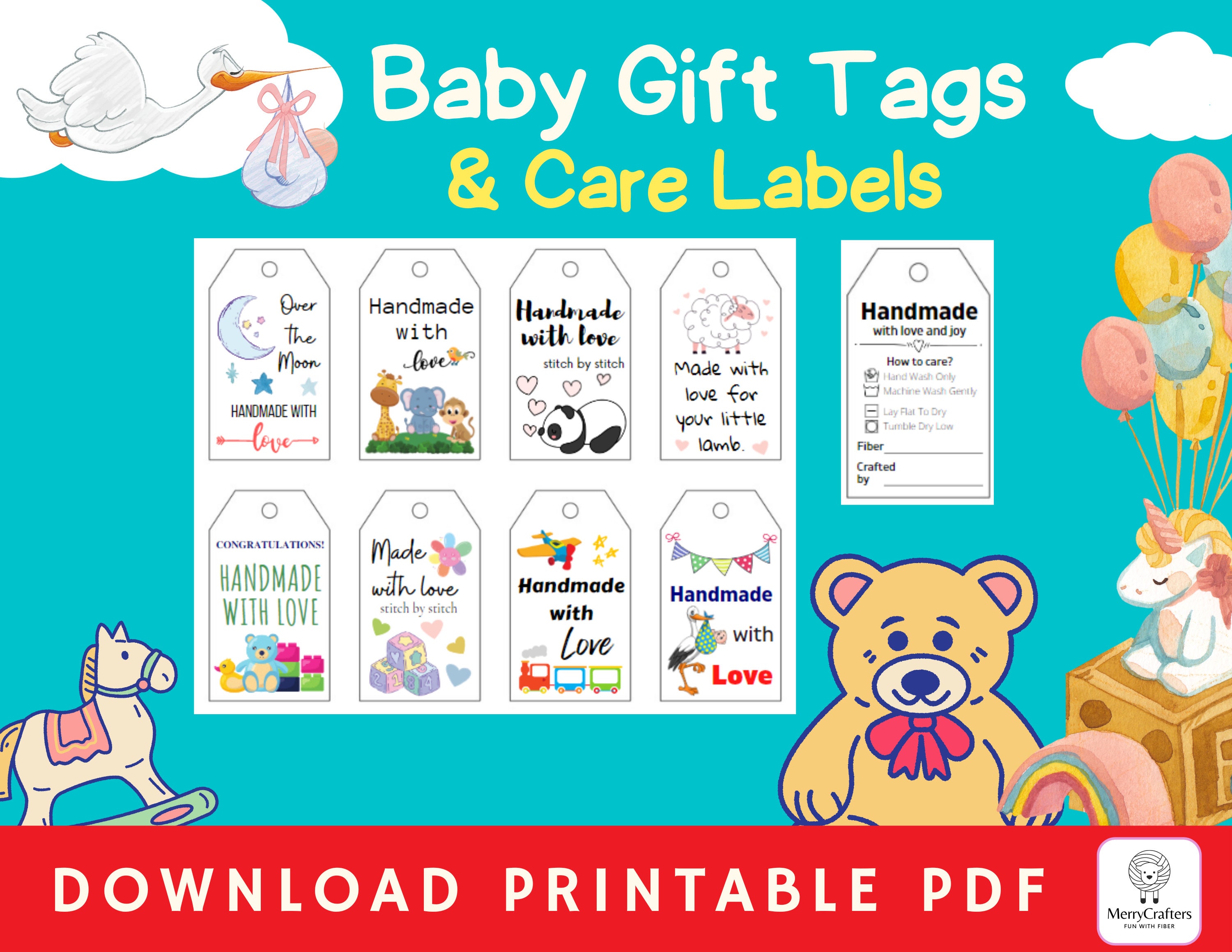 PRINTABLE Baby Gift Tags Perfect for Handmade Items - Etsy