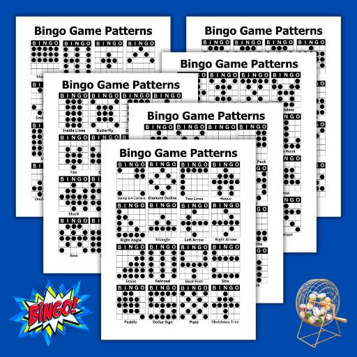 272 Bingo Game Patterns: Letters, Numbers, Shapes, 16 per Page (digital ...