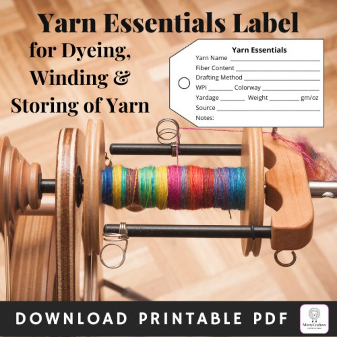 PRINTABLE Yarn Essential Labels Handspun, Spinning, Hand Dye, Yarn ...